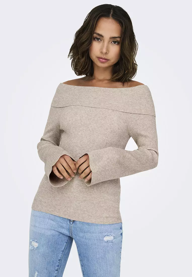 Jual ONLY Jayden Long Sleeves Off Shoulder Knit Top Original 2025 ...