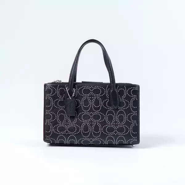 Jual Coach Tas COACH MONOGRAM STICHING SHW BLACK MINI ZIP TOP HANDLE ...