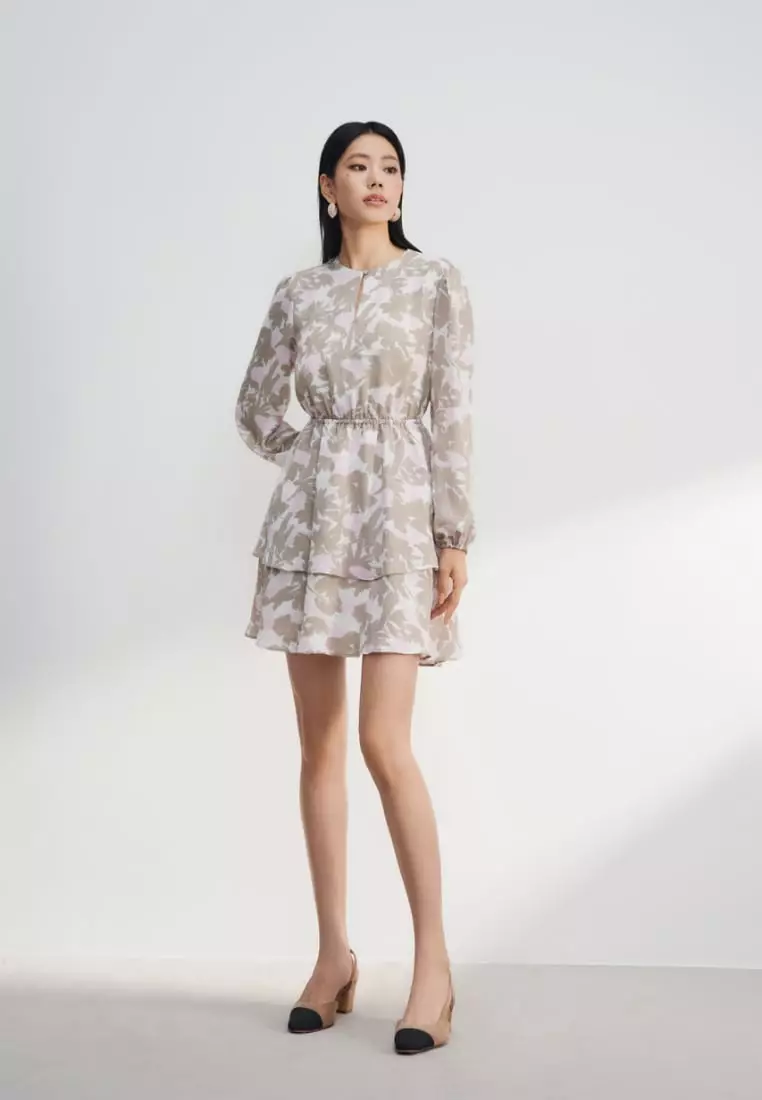 Buy G2000 Chiffon Floral Print Layered Dress 2025 Online | ZALORA ...