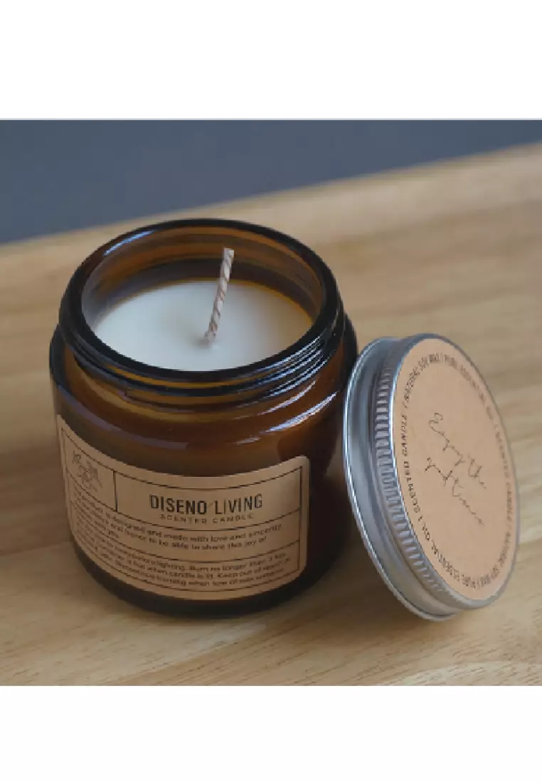 Buy diseno diseno Living 100g SINGLE WICK Glass Soy Candle - Rose ...