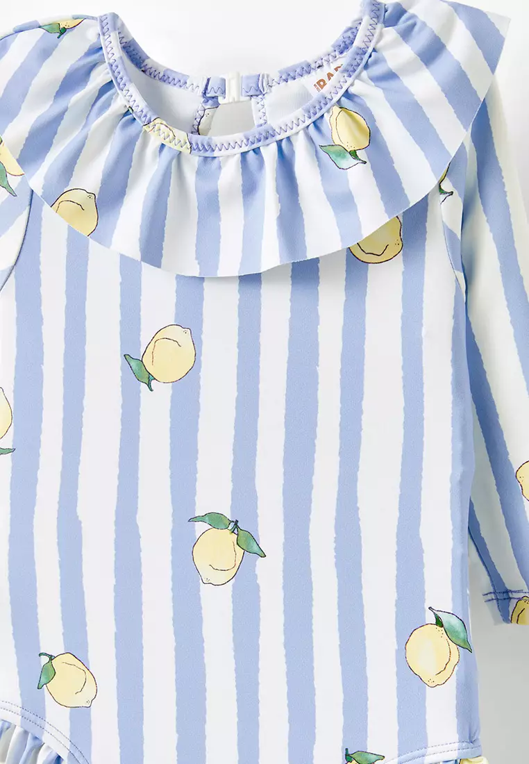 Buy Cotton On Kids Bonnie Long Sleeve Ruffle One Piece (Keyhole Back ...