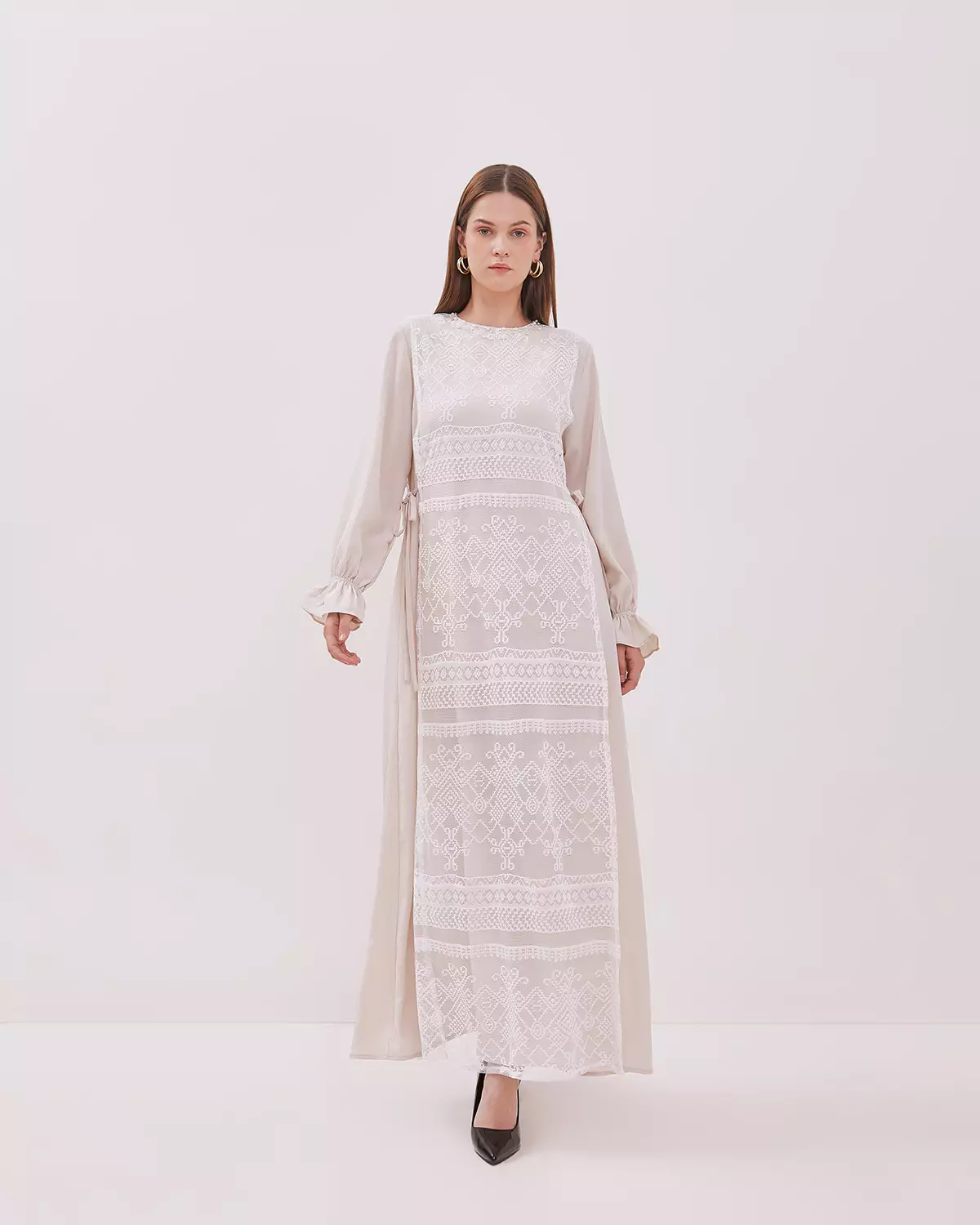 Jual VALINO WOMEN'S CREAM SEQUIN DETAIL GAMIS Original 2025 | ZALORA ...