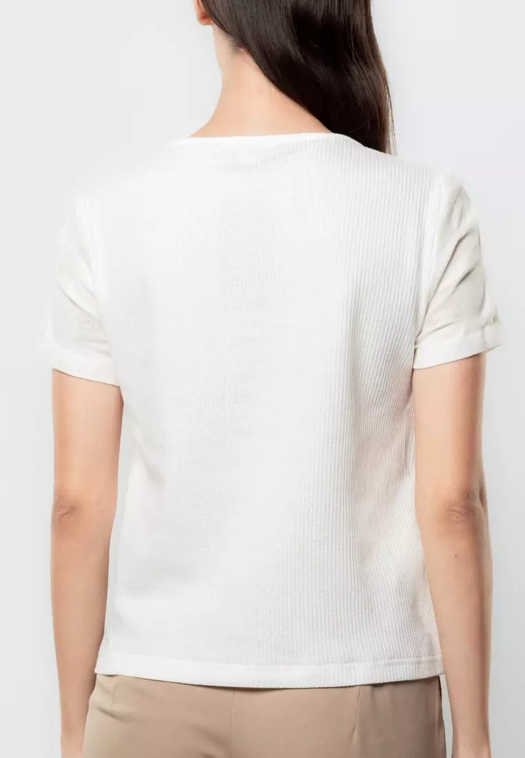 Buy Apple & Eve Elle Textured Cotton Boxy Top 2024 Online | ZALORA ...