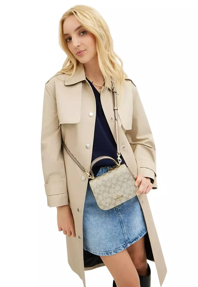 Buy Coach Lysa Top Handle Bag In Signature Canvas - Champagne 2026 ...