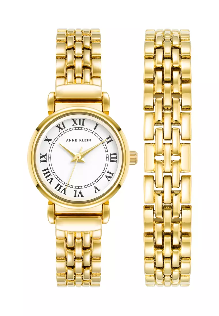 Buy Anne Klein Anne Klein AK4144GPST0000 gold tone round watch with ...