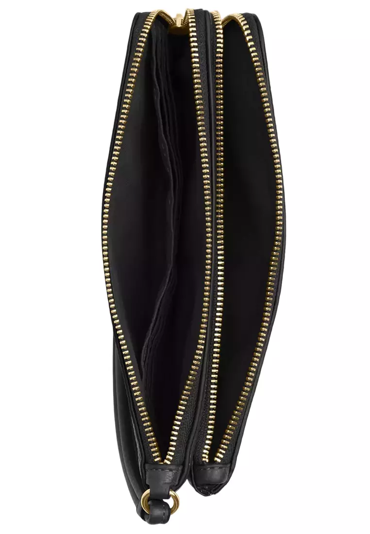 Buy Coach Double Zip Wallet In Signature Canvas - Walnut/ Black CX161 ...