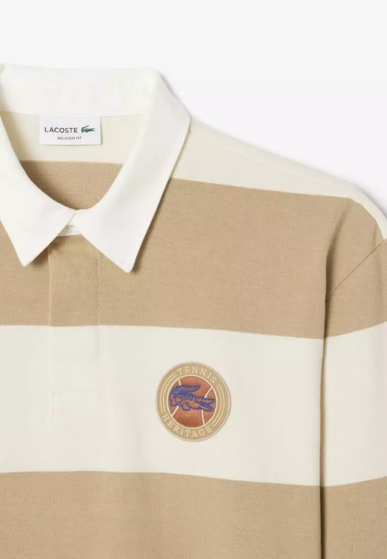 Buy Lacoste Relaxed Fit Striped Rugby Polo Shirt 2025 Online | ZALORA