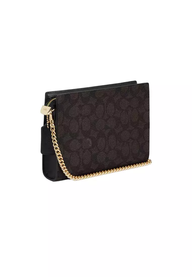 Buy Coach Slim Crossbody Bag In Signature Canvas Walnut/Black CW204 ...