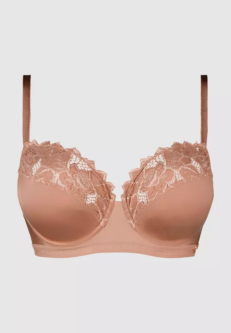 Buy Sans Complexe Arum Gloss Wired Half Cup Longline Bra with Lace 2025 ...