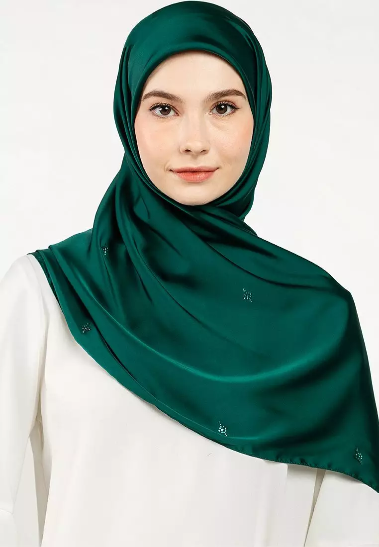 Buy KASHKHA Plain Satin Square Hijab Online | ZALORA Malaysia