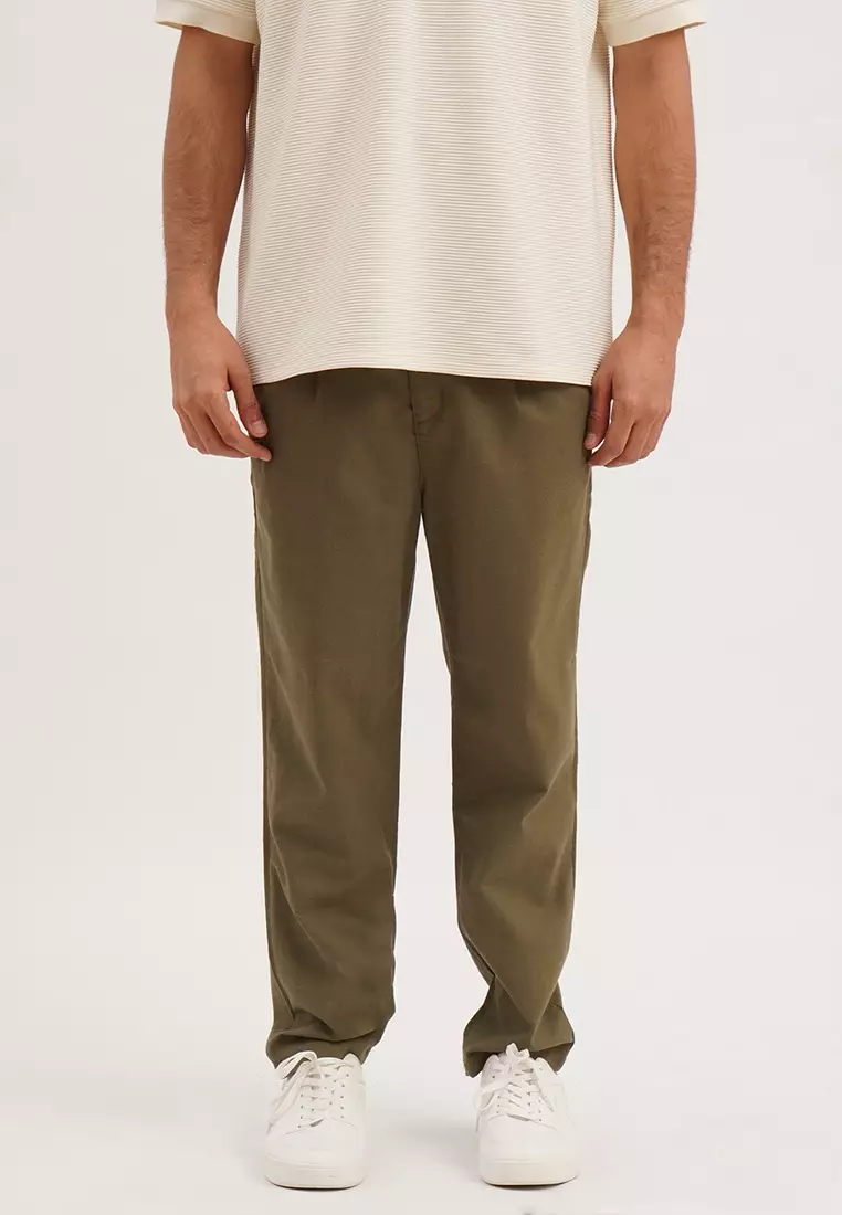 Buy Penshoppe Dapper Fit Linen Trouser W/ Front Pleat Online | ZALORA ...