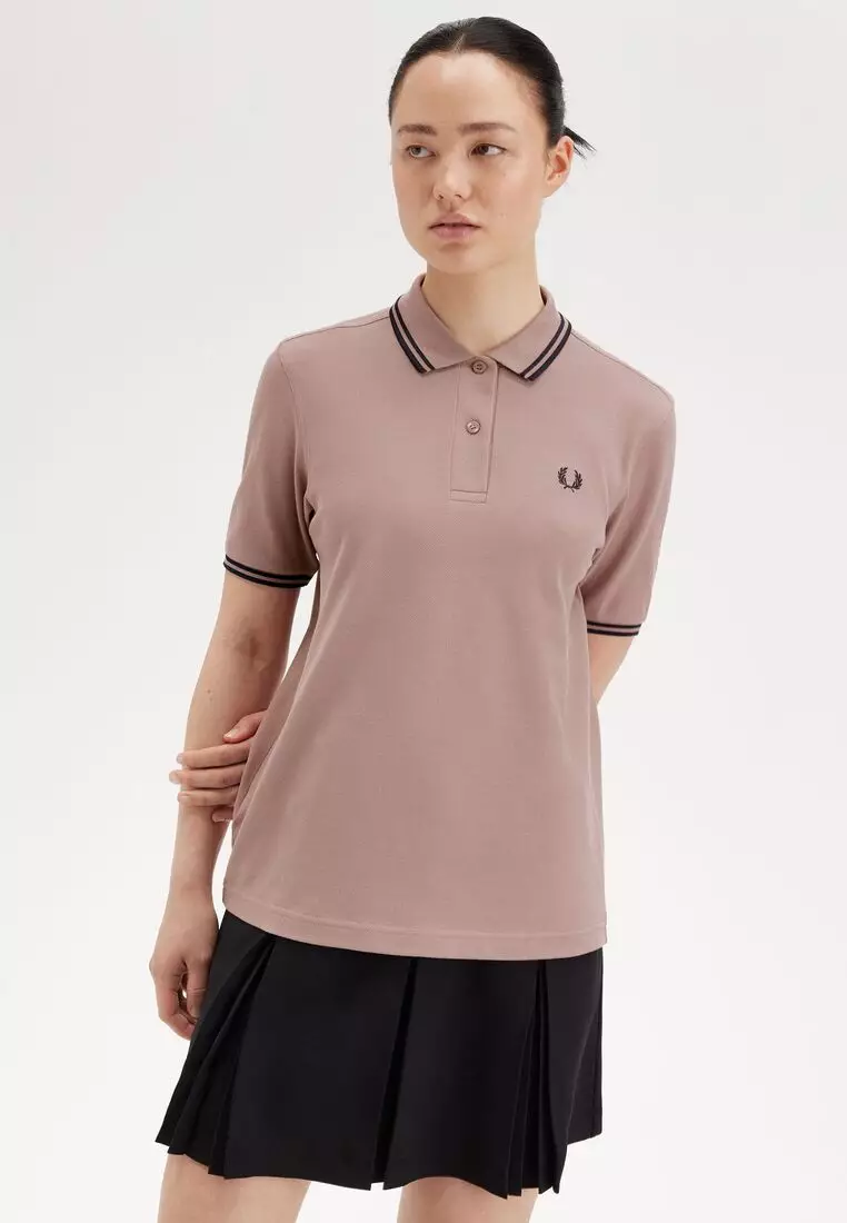 Buy Fred Perry Fred Perry G3600 Twin Tipped Fred Perry Shirt (Dark Pink ...