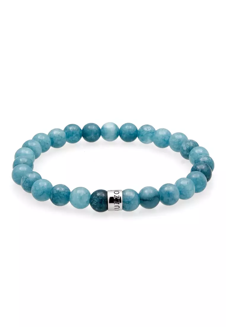 Buy Kuzzoi Bracelet Men Beads Aquamarine Agate 2026 Online | ZALORA