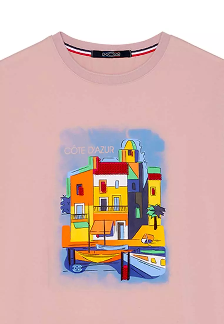 Buy HOM T-Shirts Pink Color Print 2025 Online | ZALORA Philippines