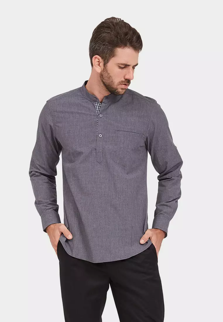 Jual NEXT GEN NEXT GEN Long Sleeve Henley Denim Shirt 5008 Original ...