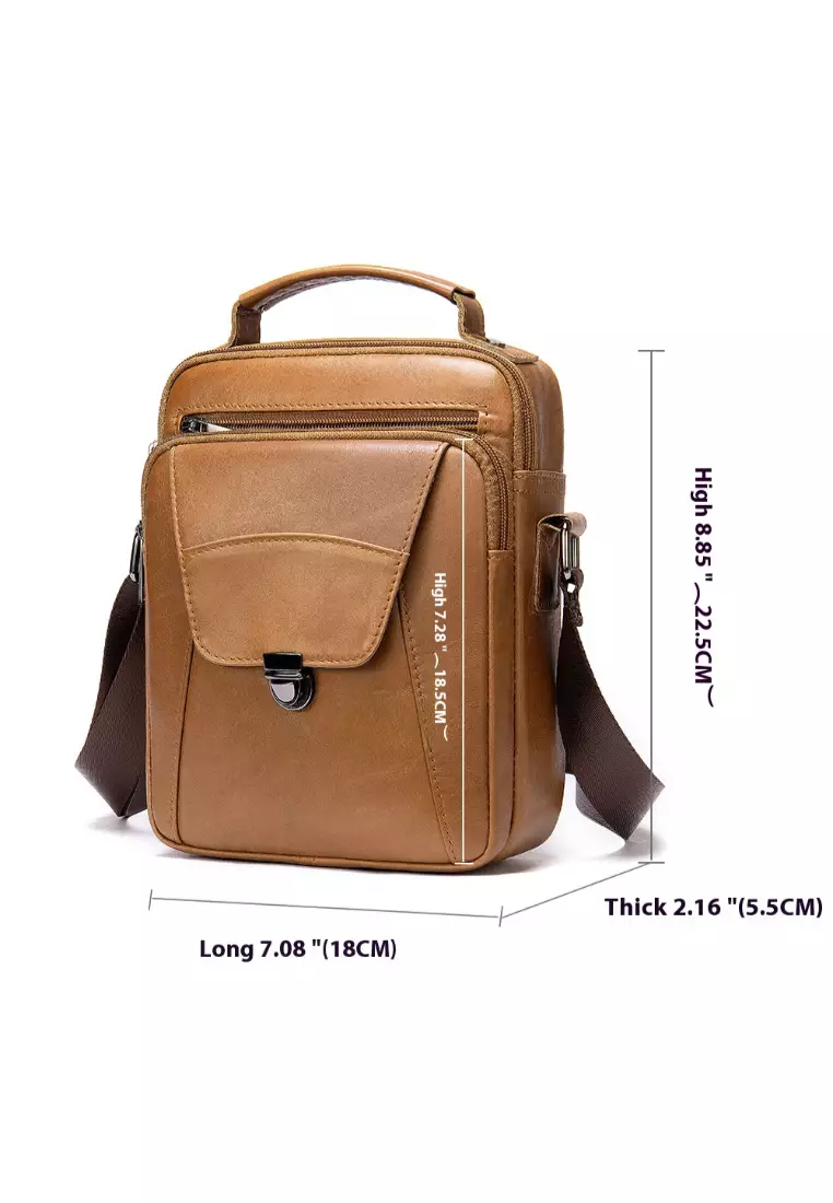 Buy Lara New Arrival Men's Genuine Leather Shoulder Bag, Top Layer Cowhide Men's Messenger Bag ...