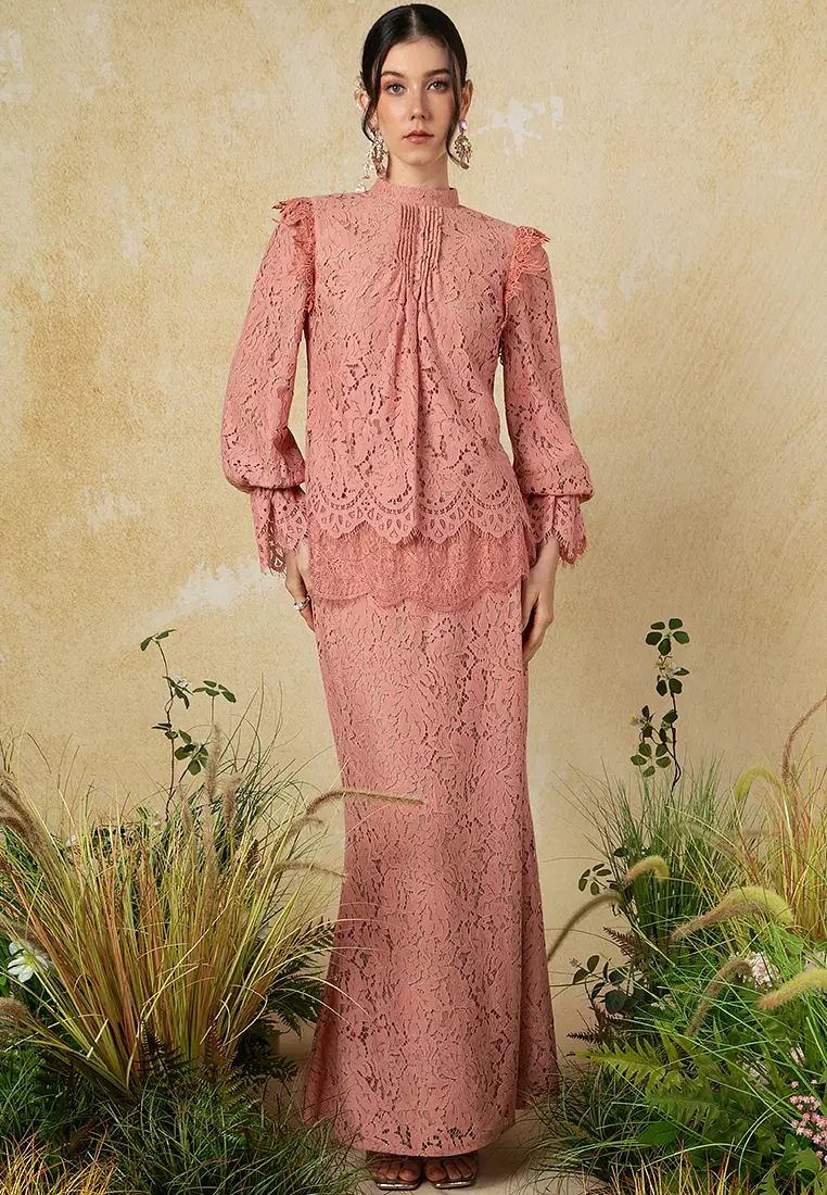 Buy Zalia JASMINE LACE KURUNG SET Online | ZALORA Malaysia
