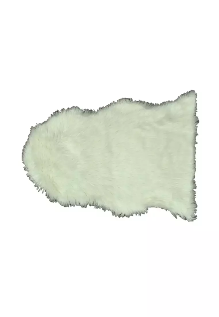 Buy HOOGA HOOGA Merynna Faux Sheep Ivory White Rug Online | ZALORA Malaysia