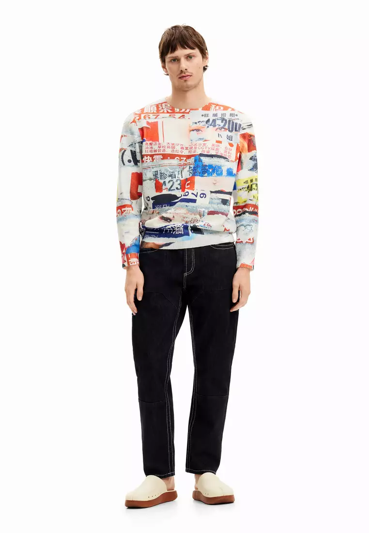 Buy Desigual Desigual Man Sweatshirt with Japanese magazine print. 2025 ...