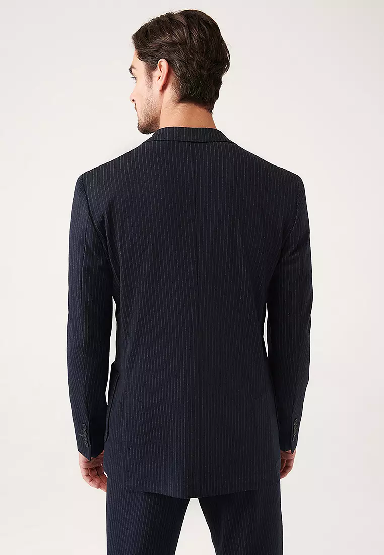 Buy Avva Double Slit Striped Jacket Online | ZALORA Malaysia