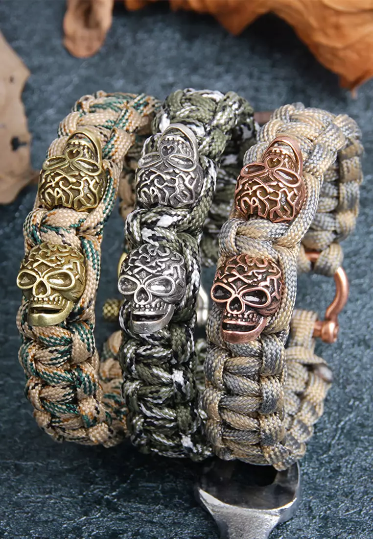 Buy HAPPY FRIDAYS Vintage Skull Paracord Bracelet QNW2477 2025 Online ...
