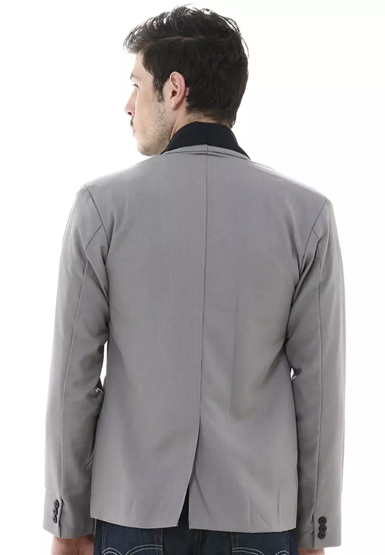 Jual Crows Denim Crows Denim - Blazer Slim Grey Style Original 2024 ...