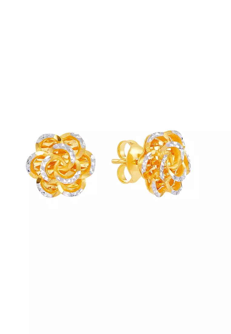 Buy HABIB HABIB 916/22K Yellow and White Gold Earrings E68630124(L ...