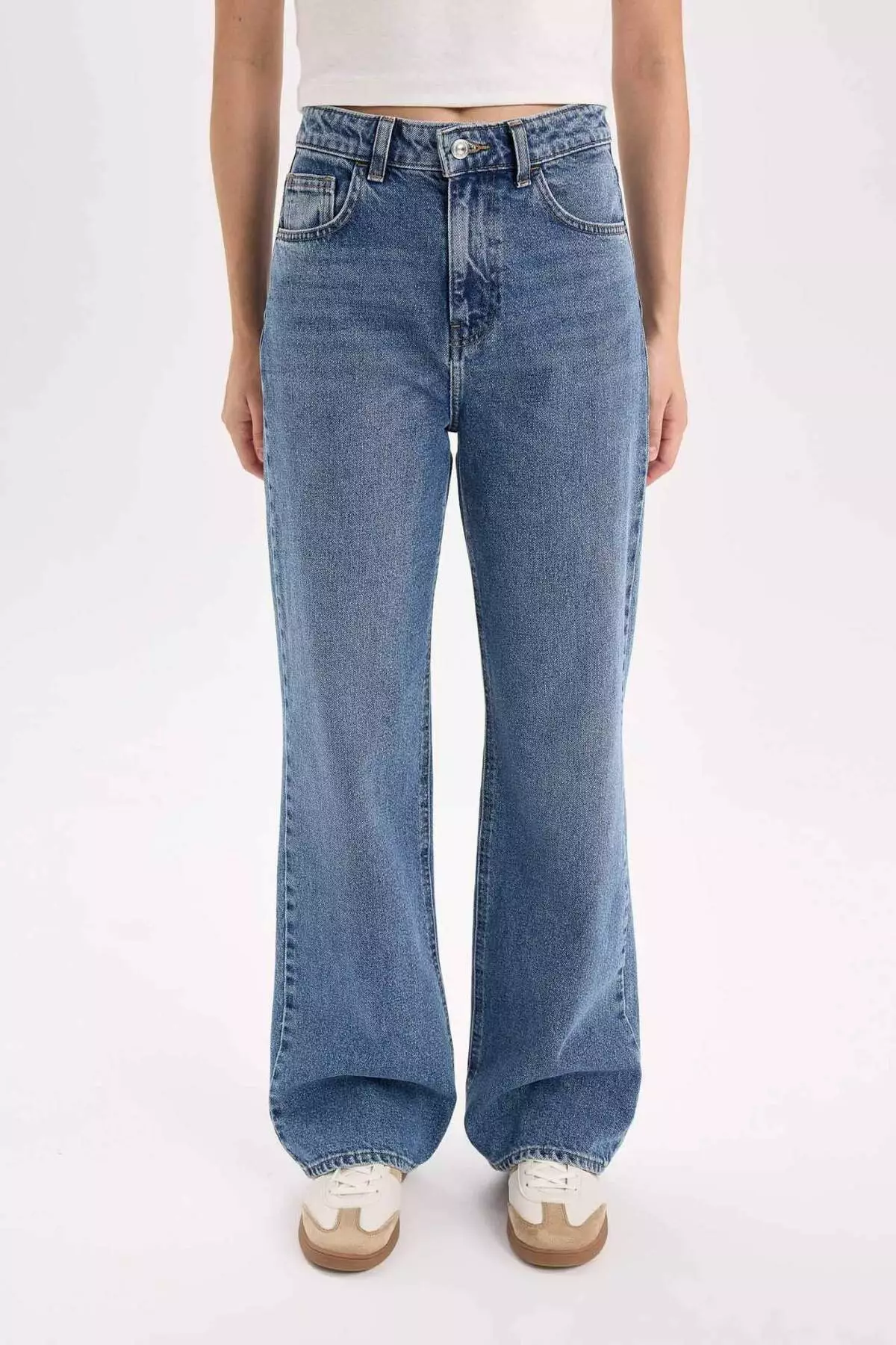 Buy DeFacto 90S Wide Leg High Waist Wide Leg Long Jean Pants ...