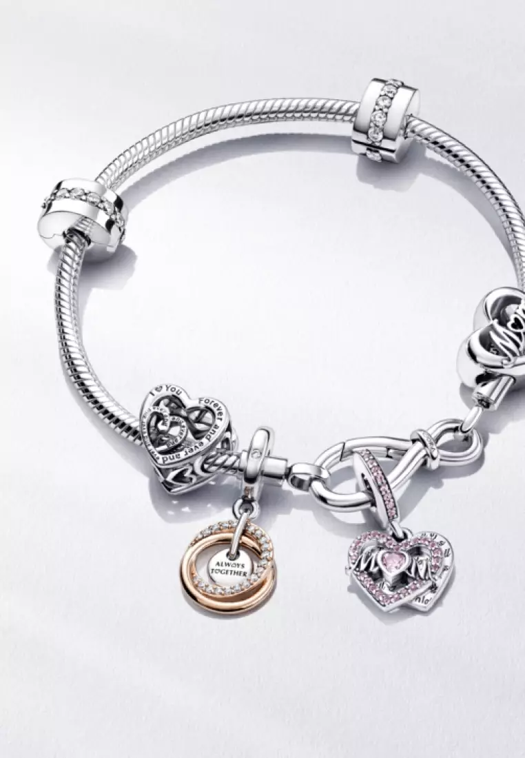 Buy PANDORA Pandora Moments Infinity Knot Snake Chain Bracelet Online ...