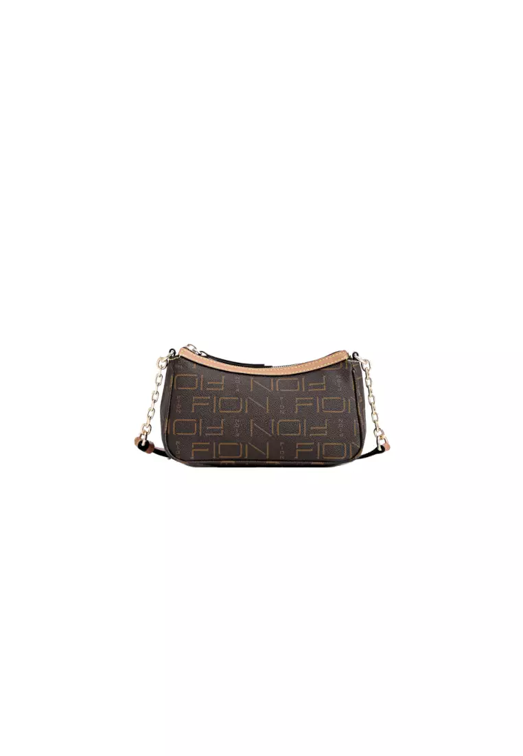 Buy FION FION Monogram PVC with Leather Shoulder Bag 2025 Online | ZALORA