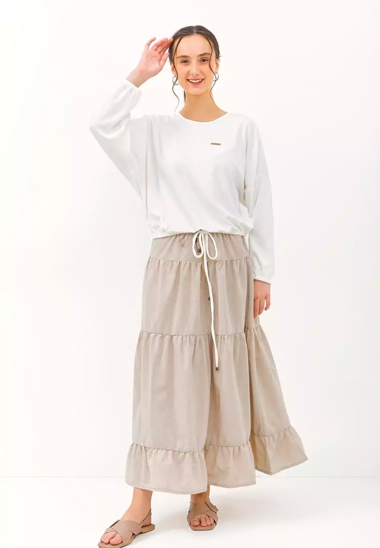 Jual Graphis GRAPHIS Round Neck Drawsting Knit Top Off White Original ...