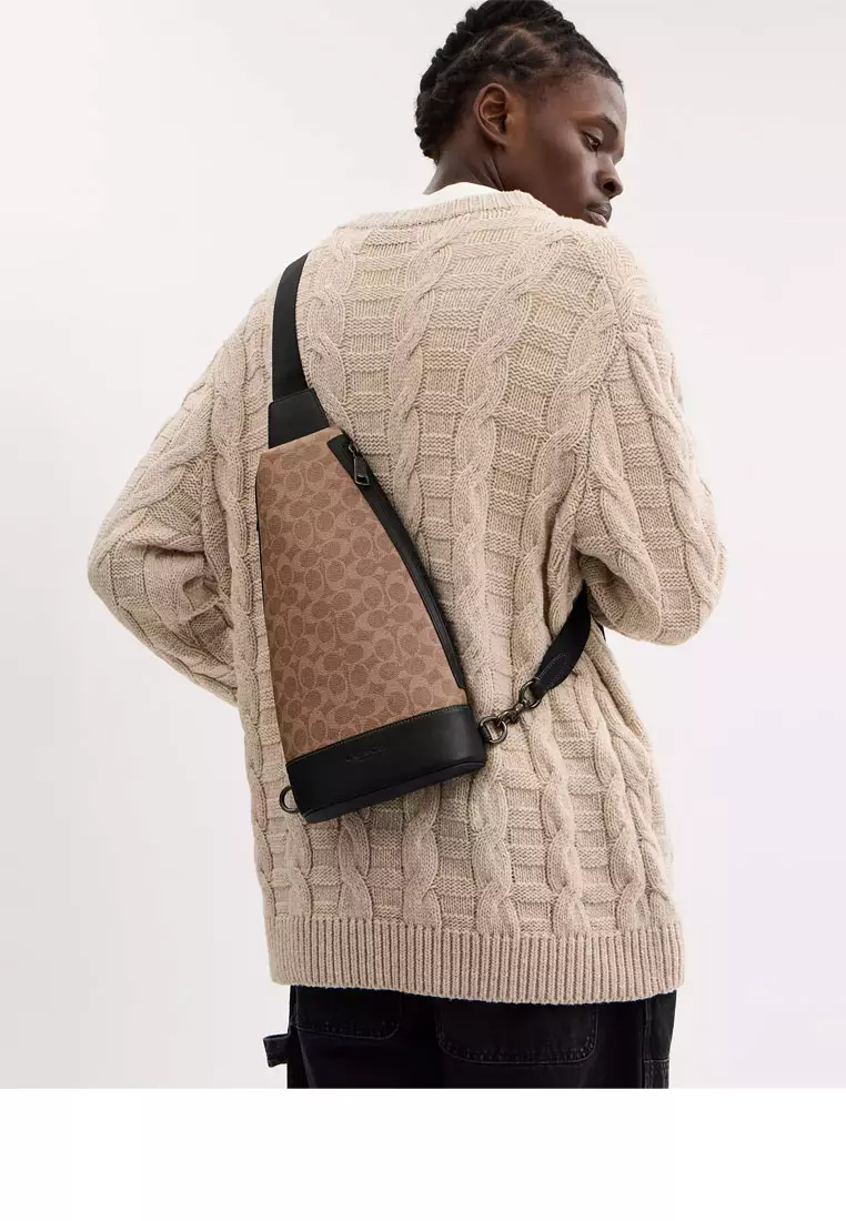 Buy Coach Dominic Sling Pack In Signature Canvas Online | ZALORA Malaysia