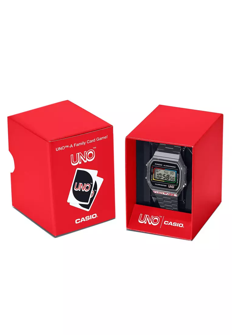 Buy Casio UNO Collaboration Digital Watch A168WEUC-1A 2025 Online ...