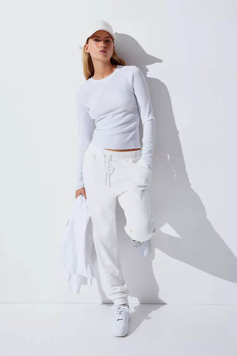 Jual H&M Sheer ribbed top Original 2024 | ZALORA Indonesia