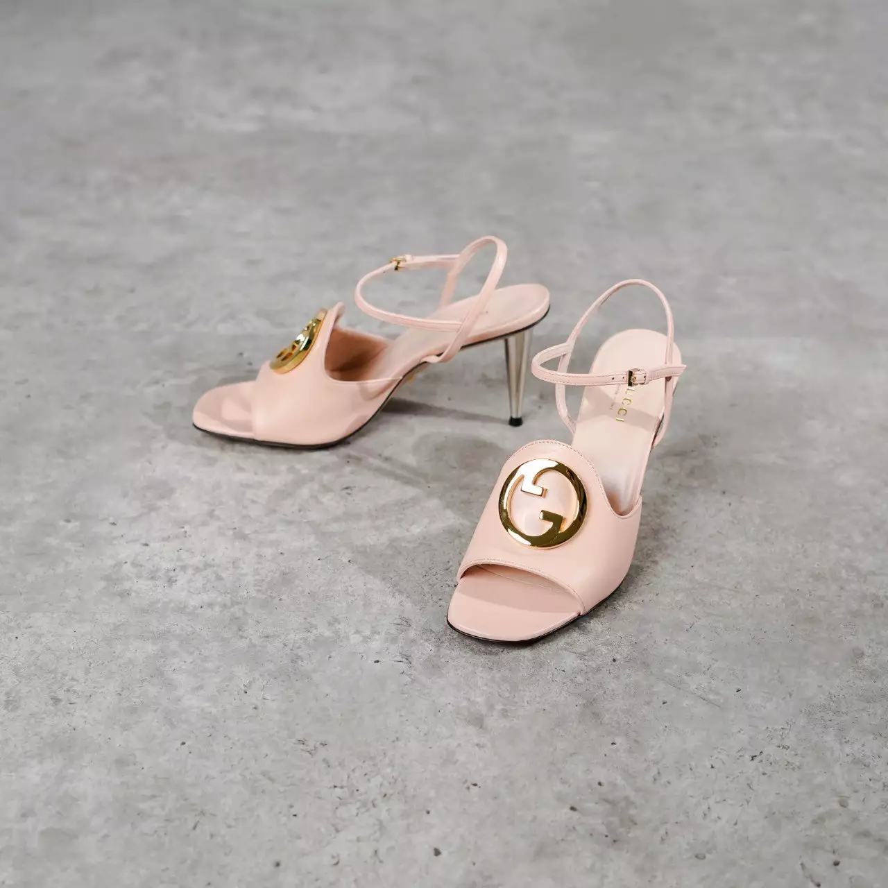 Jual Gucci Sepatu GUCCI GG INTERLOCKING GOLD NUDE LACE HEELS 100% ...