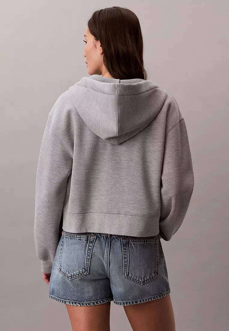 Buy Calvin Klein Relaxed Double Knit Zip Thru Hoodie - Calvin Klein ...