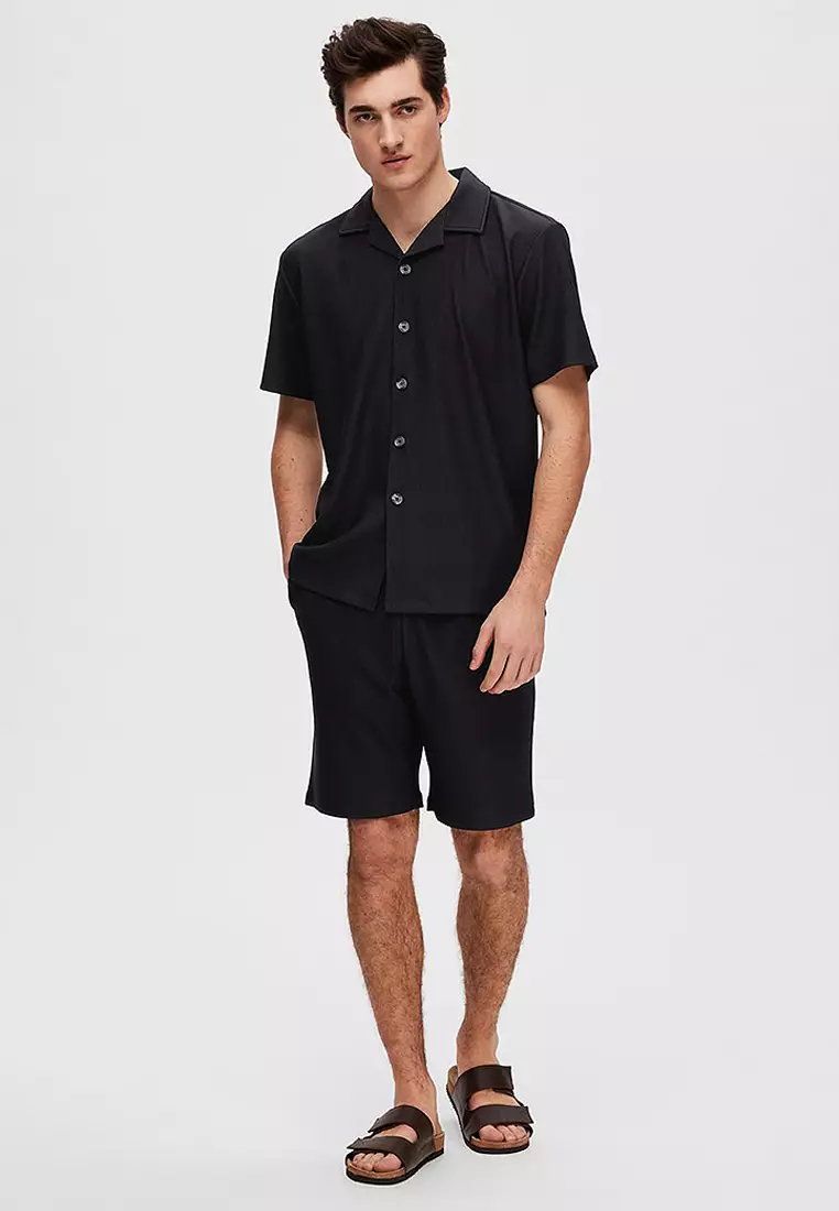 Buy Selected Homme Ribbed Cuban Collar Short Sleeves Shirt 2026 Online ...