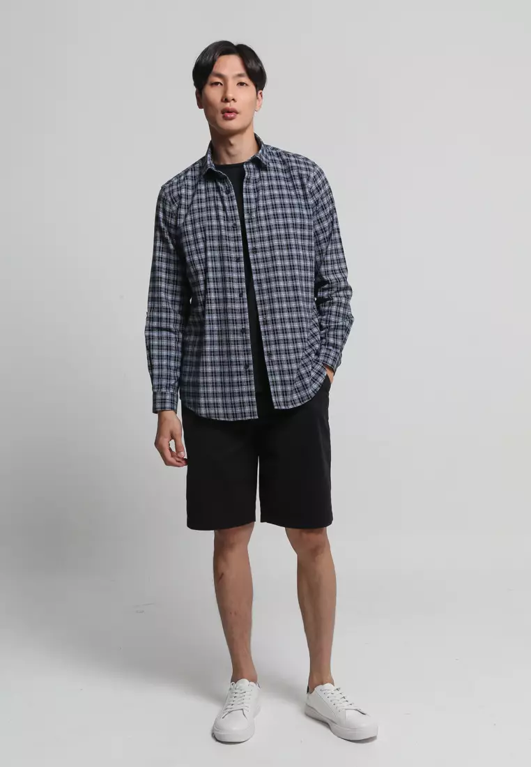 Jual VALINO BLACK FLANNEL SLEEVE PULLER SHIRT Original 2024 | ZALORA ...