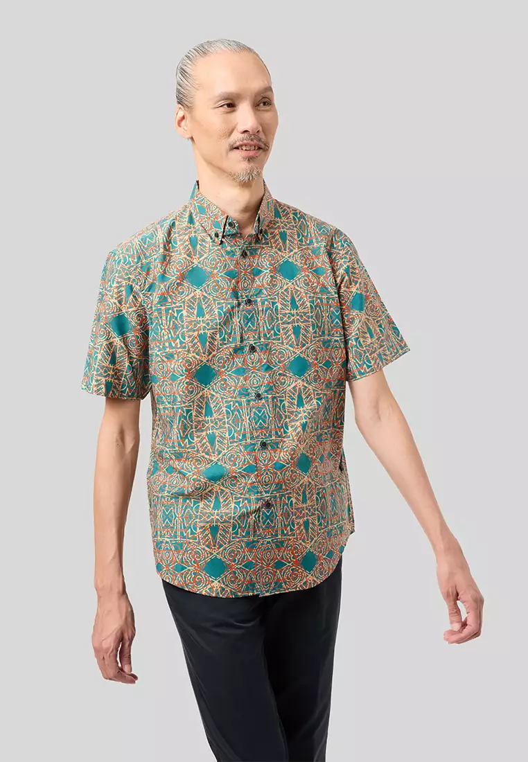 Buy KAPTEN BATIK Maharaja Modern Fit Voice of Rock in Teal Online ...