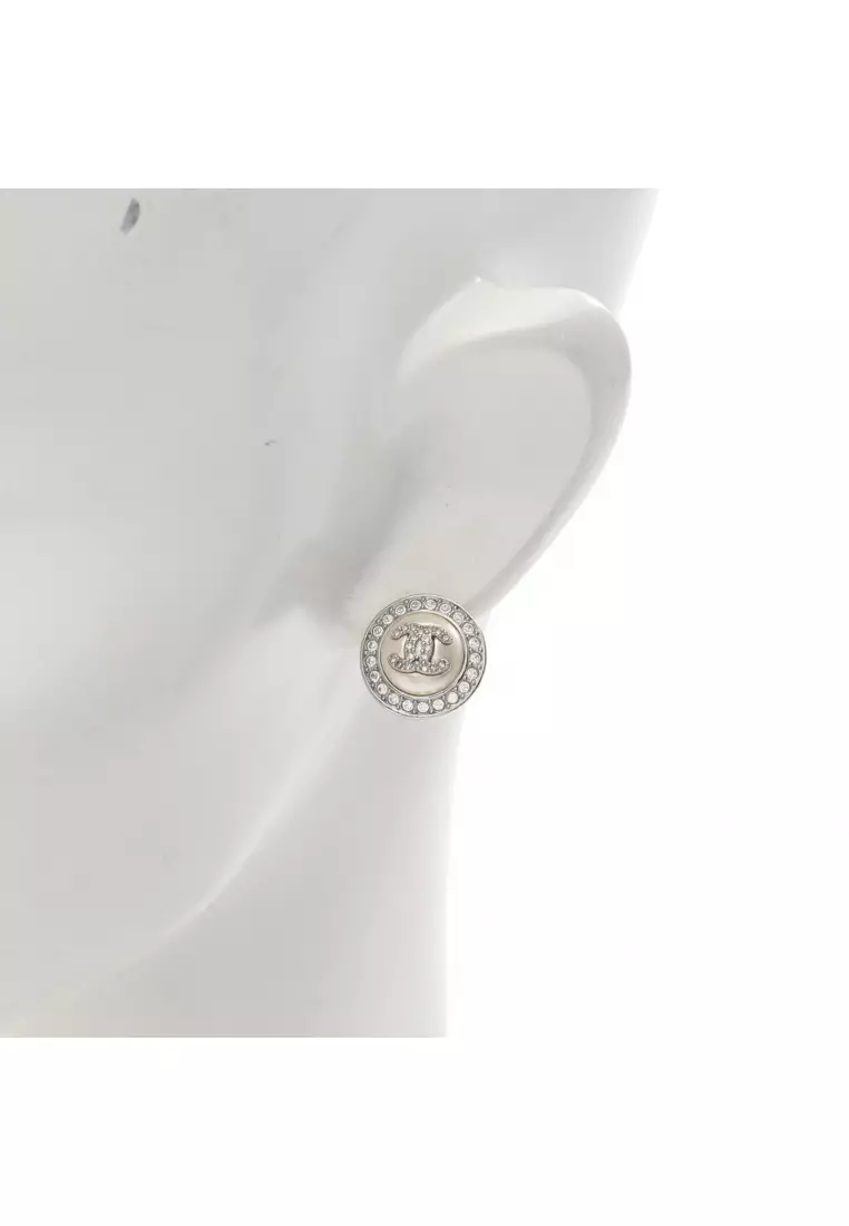 Buy Chanel Pre-Loved Chanel coco mark earrings Fake pearl Rhinestone ...