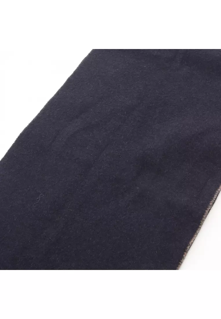 Buy Loewe Pre-Loved LOEWE logo Scarf wool cashmere Dark navy Brown 2026 ...