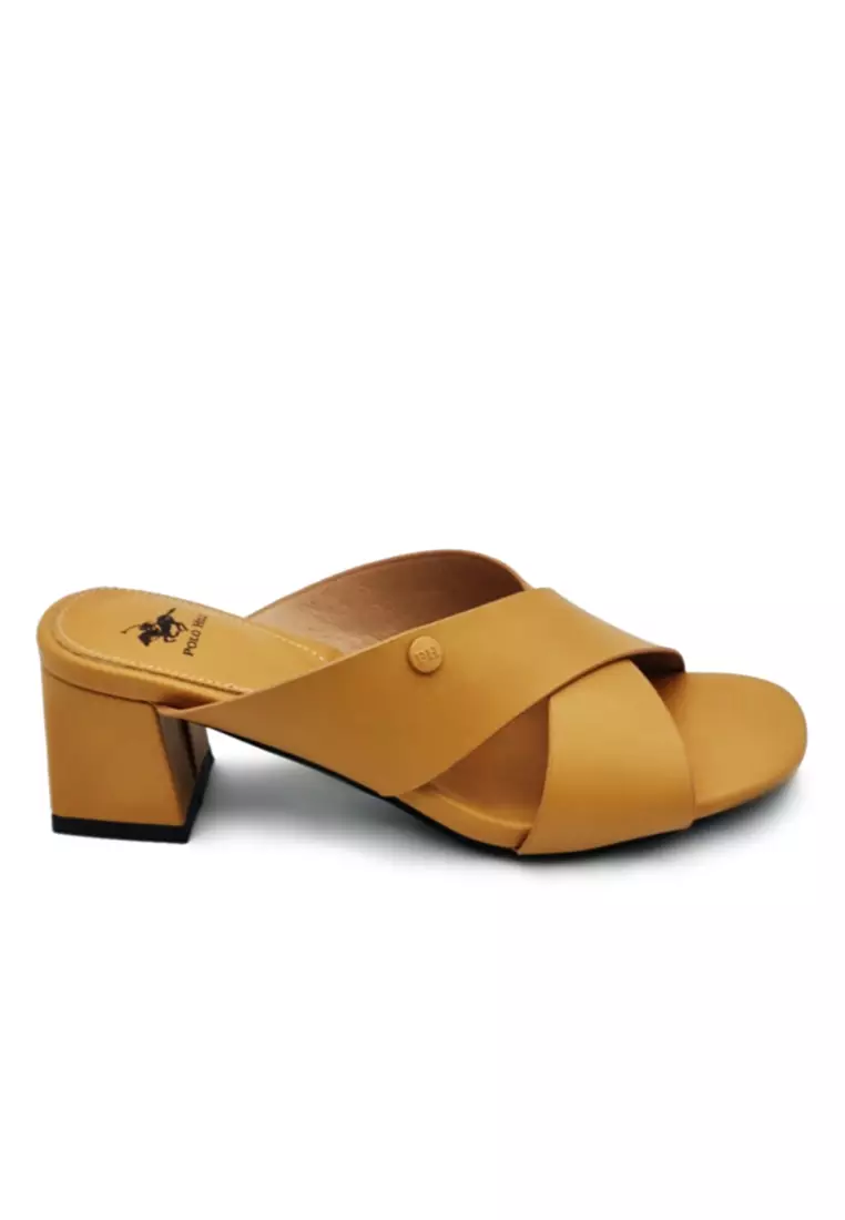 Buy POLO HILL POLO HILL Ladies Open Rounded Toe Cross Band Heels Online ...