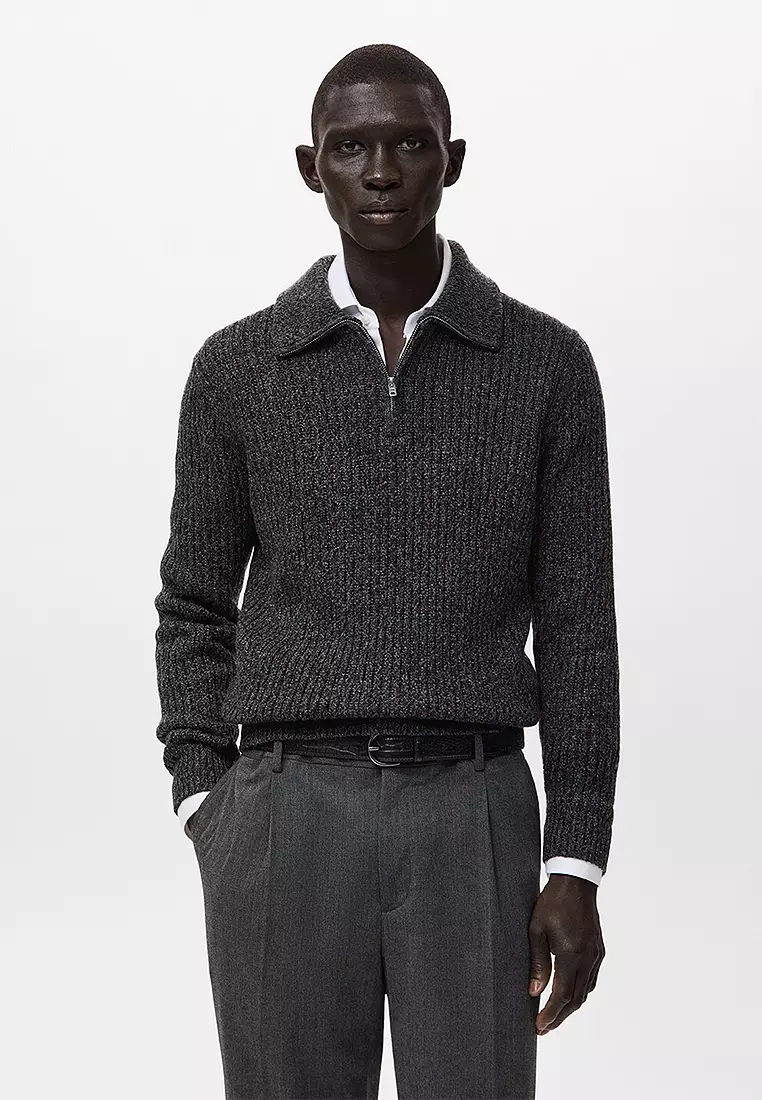 Buy MANGO Man Wool-Blend Sweater With Zip 2026 Online | ZALORA Philippines