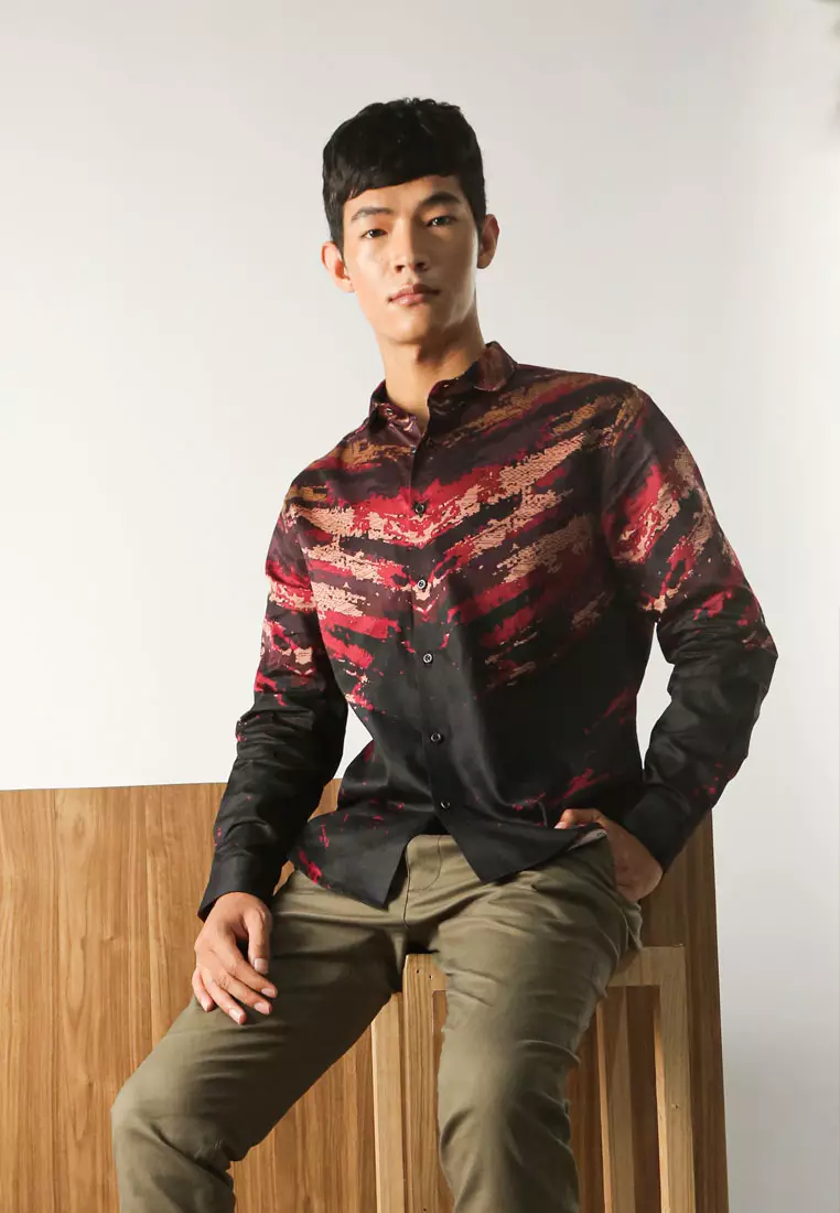 Jual Manzone MANZONE Kemeja Pria Lengan Panjang SLIM FIT Nico-Black ...