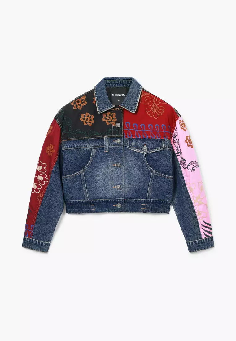 Desigual Desigual Woman Patchwork denim jacket. 2025 | Buy Desigual ...