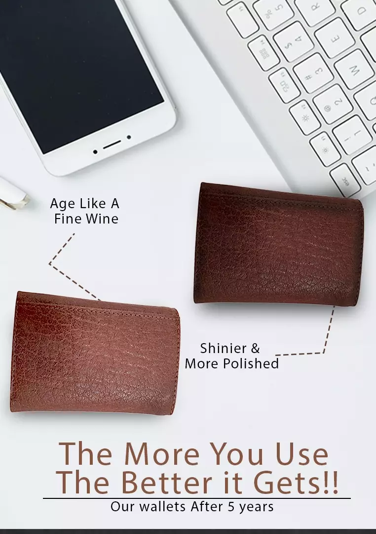 Oxhide Oxhide Leather Key Pouch wallet in Dark Brown - J0023 BRN 2024 ...