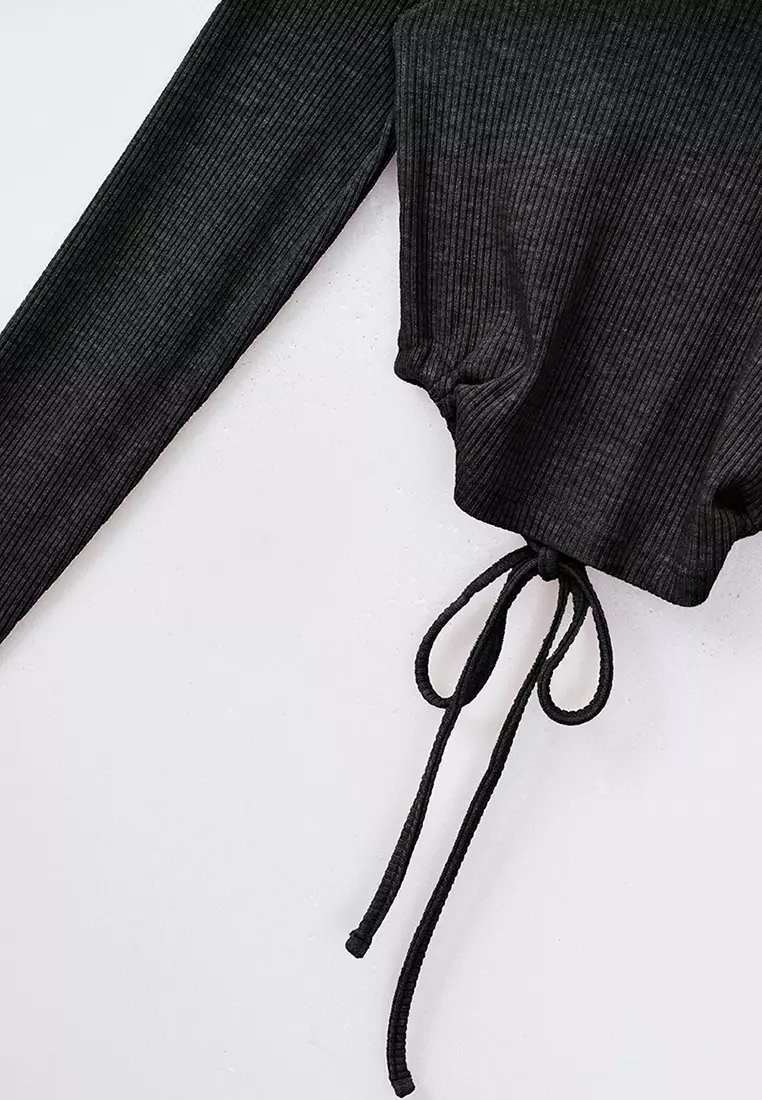 Buy AIR SPACE Ruched Side Crop Top 2025 Online | ZALORA