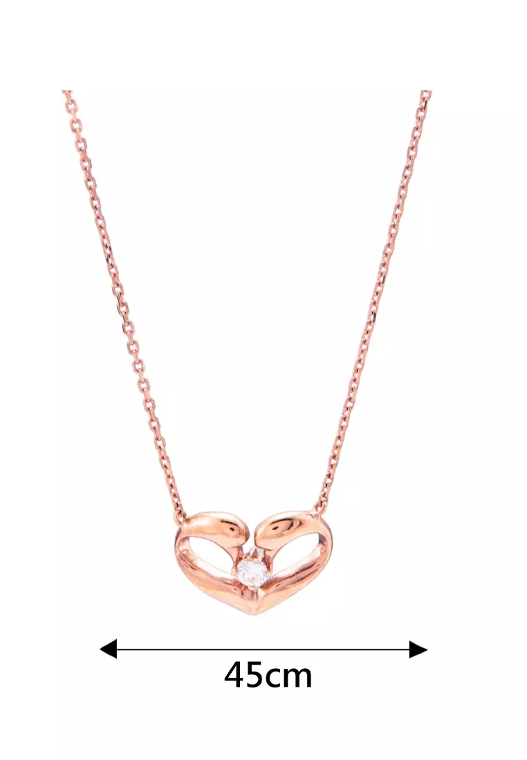 Buy LITZ [ Free Necklace ] LITZ 18K Rose Gold Diamond Pendant YF-XT426A ...