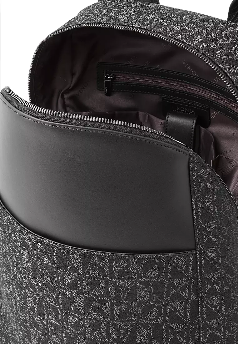 BONIA Black Nathan Monogram Backpack 2025 | Buy BONIA Online | ZALORA ...