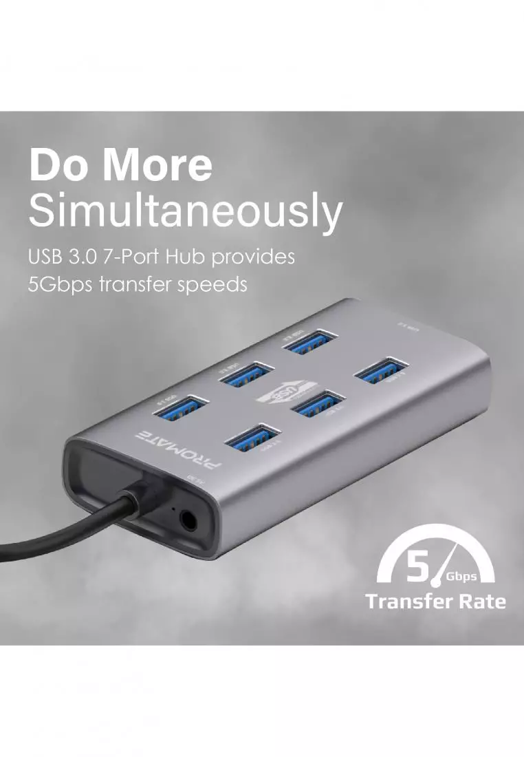 Buy Promate Ezhub-7 Aluminium Alloy Powered USB Hub 2024 Online | ZALORA Philippines